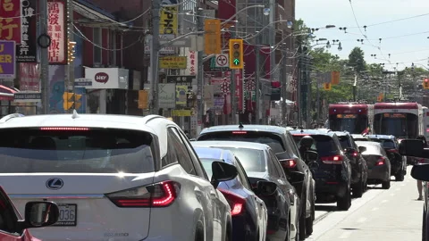 Massive traffic jam and car gridlock con... | Stock Video | Pond5