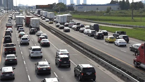 Massive traffic jam and gridlock on high... | Stock Video | Pond5