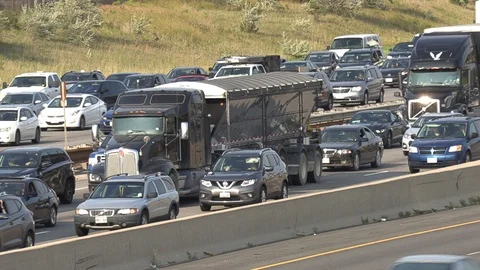 Massive traffic jam and gridlock on high... | Stock Video | Pond5