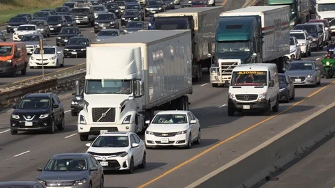 Massive traffic jam and gridlock on high... | Stock Video | Pond5