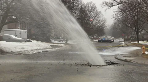 Water Main Break Stock Footage ~ Royalty Free Stock Videos | Pond5