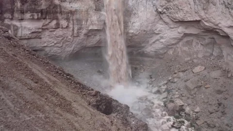 Massive Waterfall in the desert, Flash f... | Stock Video | Pond5