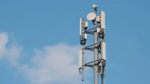 Mast with antennas of cellular 5G again... | Stock Video | Pond5