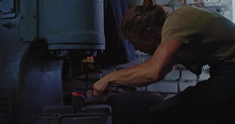 master is processing metal workpiece by ... | Stock Video | Pond5