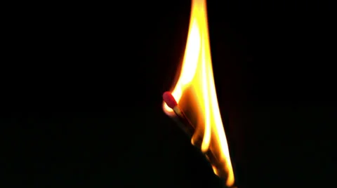 Match lighting on black background | Stock Video | Pond5