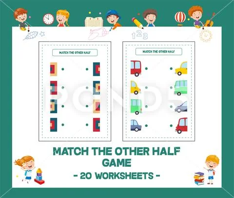 Match The Other Half Game. Worksheet, Children, Kids, Preschool ...