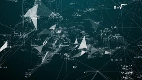 Math and physics formulae pass through t... | Stock Video | Pond5