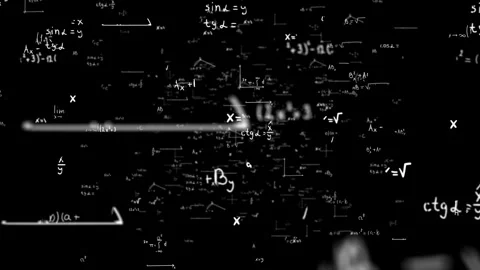 Math and physics formulae pass through t... | Stock Video | Pond5