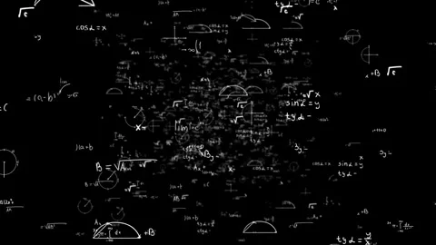 Math and physics formulae pass through t... | Stock Video | Pond5