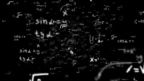 Math and physics formulae pass through t... | Stock Video | Pond5
