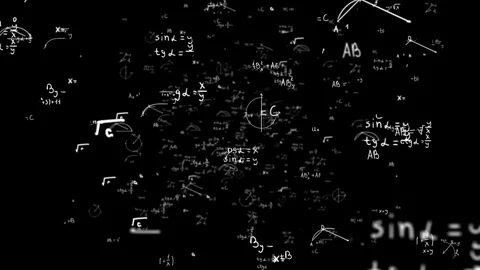 Math and physics formulae pass through t... | Stock Video | Pond5