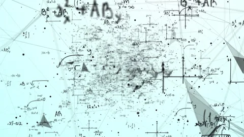 Math and physics formulae pass through t... | Stock Video | Pond5