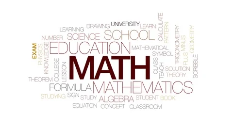 Math animated word cloud, text design an... | Stock Video | Pond5