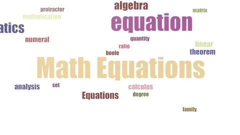 Math Equations Word Cloud Animated On Wh... | Stock Video | Pond5
