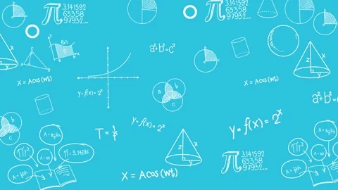 Math Formulas on Blue Background | Stock Video | Pond5