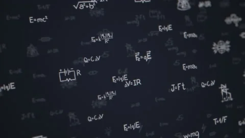 Math, physics formulas and equations. An... | Stock Video | Pond5