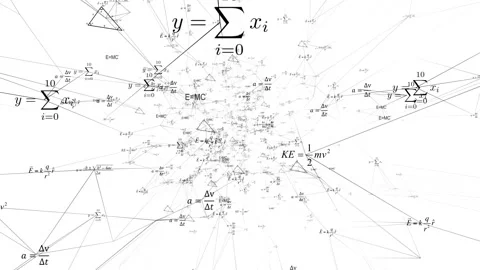 Mathematical and Physical formulas float... | Stock Video | Pond5