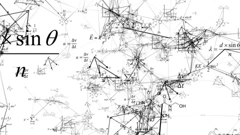 Mathematical background with flying symb... | Stock Video | Pond5