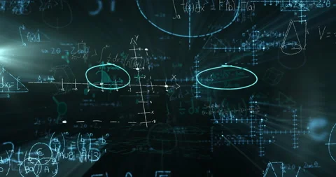 Mathematical equations floating against ... | Stock Video | Pond5
