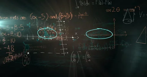 Mathematical equations floating against ... | Stock Video | Pond5