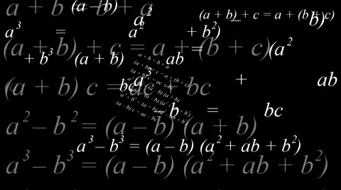 Mathematical formulas, Black background ... | Stock Video | Pond5