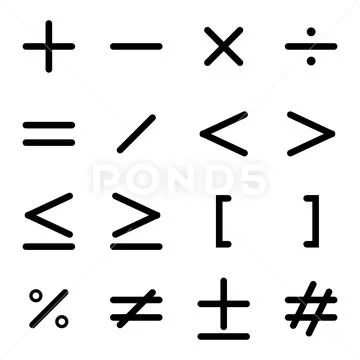 Mathematical Icons. Math symbols. Vector icons for calculations ...