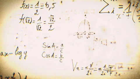 Maths Equations And Diagrams On Vintage ... | Stock Video | Pond5