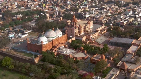 Mathura temple and Jama Masjid mosque, U... | Stock Video | Pond5