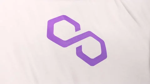 MATIC Polygon Coin icon logo on full-fra... | Stock Video | Pond5