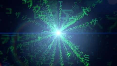 matrix code program screen particle anim... | Stock Video | Pond5
