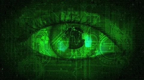 Matrix Global Eye - Green | Stock Video | Pond5