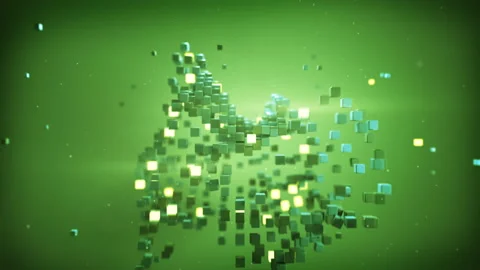 Matrix of green cubes in space seamless ... | Stock Video | Pond5