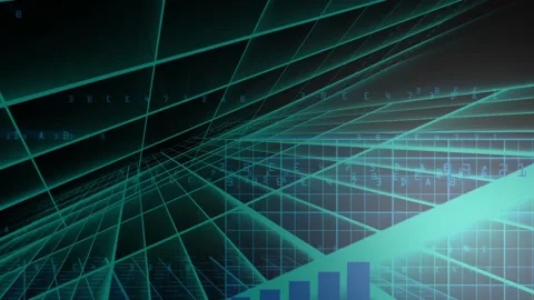 Matrix grid style animation with flowing... | Stock Video | Pond5