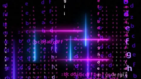 Matrix rainbow alphabet vertical and hor... | Stock Video | Pond5