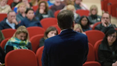 Mature male professor back view at publi... | Stock Video | Pond5