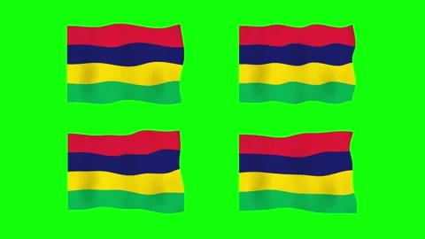 Mauritius Waving Flag 2D Animation on Gr... | Stock Video | Pond5