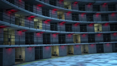 Maximum security prison animation. 3d re... | Stock Video | Pond5