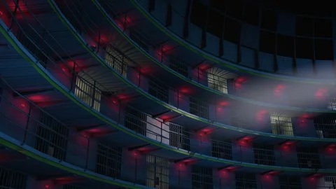 Maximum security prison animation. | Stock Video | Pond5