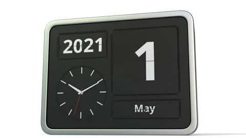 May 2 date on the classic flip clock cal... | Stock Video | Pond5