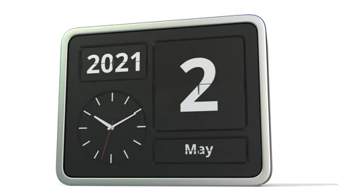 May 3 date on the flip clock calendar, 3... | Stock Video | Pond5