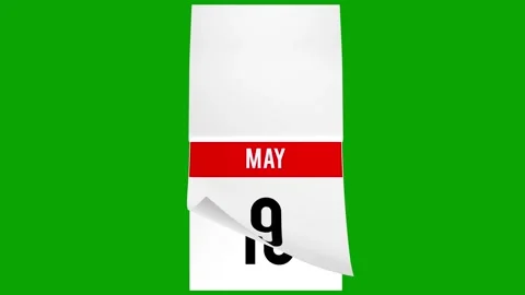May daily calendar with animated turning... | Stock Video | Pond5