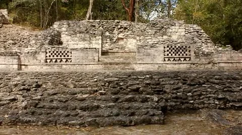 Maya Plaza, Mayan Ruins Becan Mexico | Stock Video | Pond5