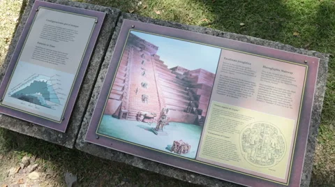 Maya ruins sign hieroglyphic staircase | Stock Video | Pond5