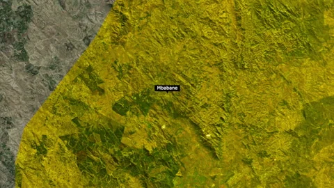 Mbabane capital of Eswatini - Map zoom a... | Stock Video | Pond5