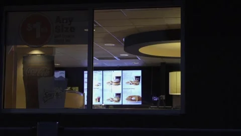 McDonalds drive thru looking inside thro... | Stock Video | Pond5