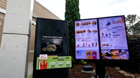 McDonalds drive thru menu order screen a... | Stock Video | Pond5