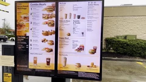 Mcdonalds Drive Thru Menu