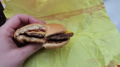 McDonald's McDouble Fast Food Sandwich | Stock Video | Pond5
