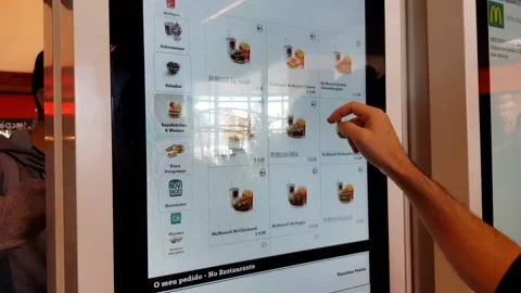 Mcdonalds sautomatic ordering machine | Stock Video | Pond5