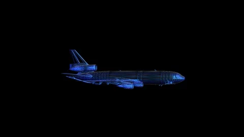 McDonnell Douglas DC-10 Blueprint | Stock Video | Pond5